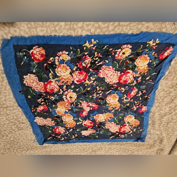 Zara | Accessories | Zara Blue Floral Scarf | Poshmark